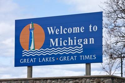 Welcome to Michigan Sign Photographic Print - Paul Souders | Art.com
