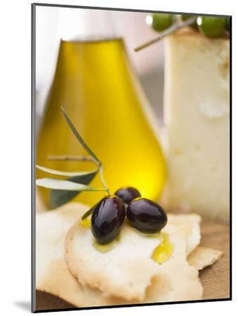 Black Olives, Crackers, Olive Oil and Parmesan Photographic Print by ...