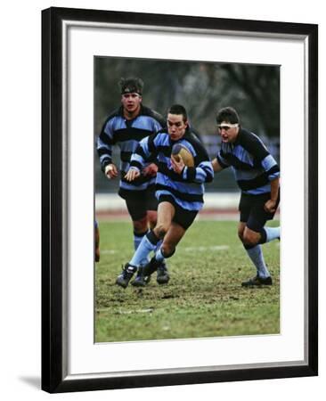 Rugby Players in Action, Paris, France Photographic Print by Paul ...