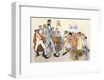 Teacher Spanking Boys with a Ruler in a One-Room School Photographic ...