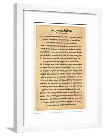 Gettysburg Address Full Text Art Print by | Art.com