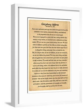 Gettysburg Address Full Text Art Print by | Art.com