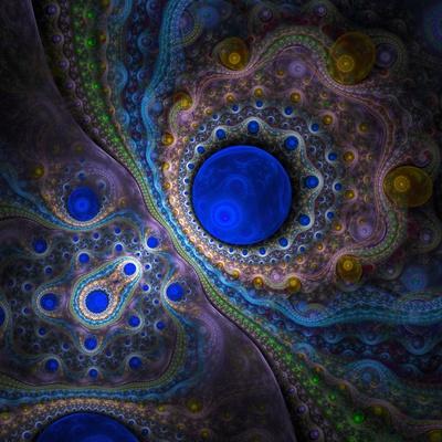 'Elegant Abstract Fractal Background on the Black' Art Print - Silversky | Art.com