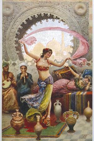 'Middle Eastern Belly Dancer Dancing with a Veil to Musical ...
