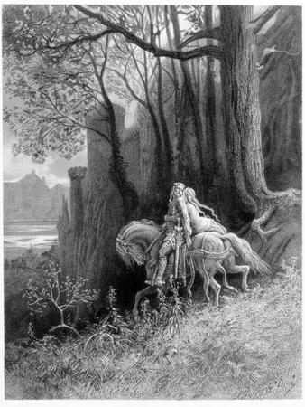 'Geraint and Enid Ride Away, Illustration from 'Idylls of the King' by ...
