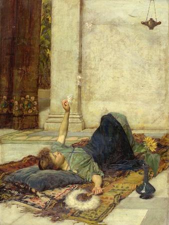 'The White Feather Fan, 1879' Giclee Print - John William Waterhouse ...