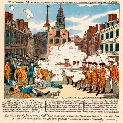 Paul Revere's Engraving of the Boston Massacre, 1770, an Event Leading ...