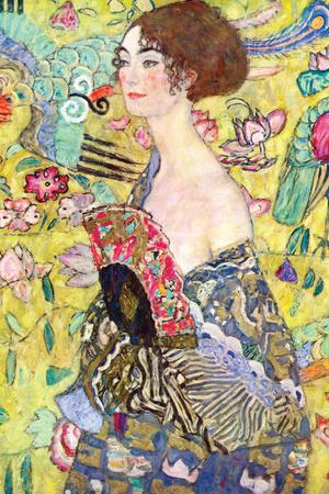 'Lady with a Fan' Art Print - Gustav Klimt | Art.com