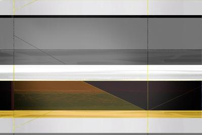 'Abstract Grey and Yellow Stripes' Art Print - NaxArt | Art.com