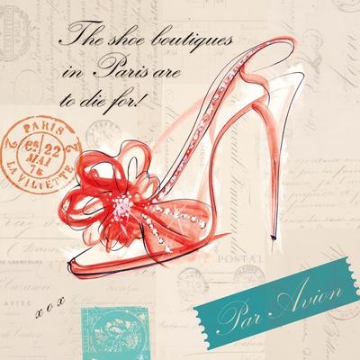 'Paris Shoe Bow' Art Print - Barbara Lindner | Art.com