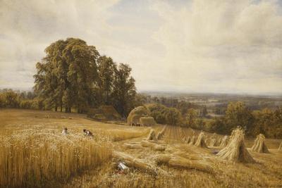 'An Extensive Landscape with Harvesters' Giclee Print - Edmund George ...