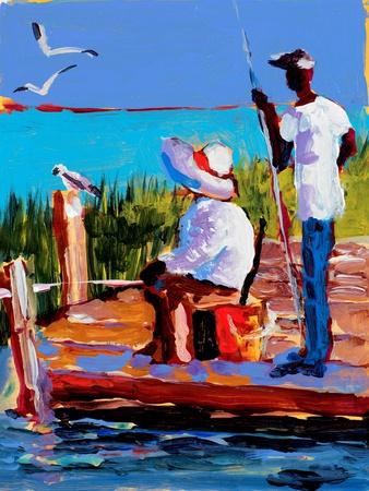 Fishing III Art Print - Jane Slivka | Art.com