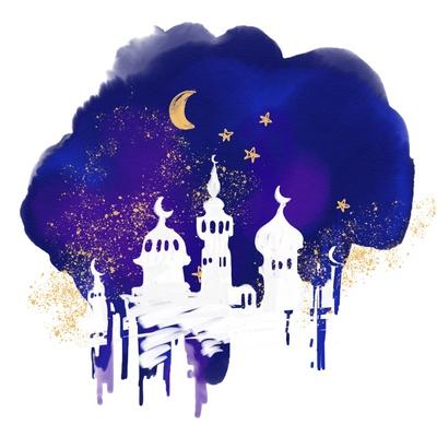 'Ramadan Kareem Holiday Greeting Card Design. Islam Mosque Background ...