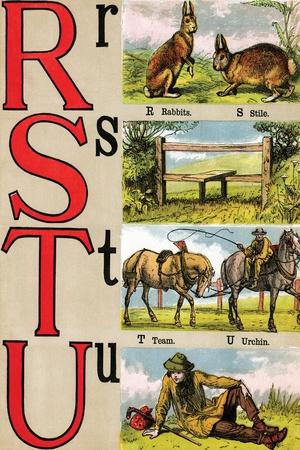 'R, S, T, U Illustrated Letters' Art Print - Edmund Evans | Art.com