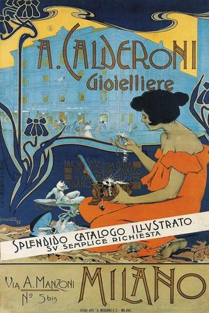 'Jeweller A. Calderoni (A. Calderoni Gioiellier), Milano, 1898' Giclee ...