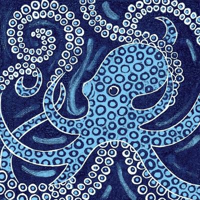 Blue Ringed Octopus, 2010 (Colour Woodcut) Giclee Print - Nat Morley ...