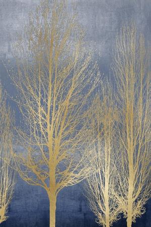 'Gold Trees on Blue Panel II' Art Print - Kate Bennett | Art.com
