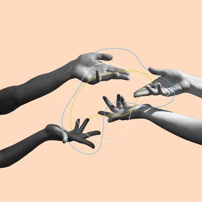 Hands Aesthetic on Bright Background, Artwork. Concept of Human ...