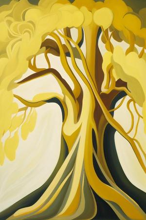 'Abstract Yellow Tree' Art Print - Lea Faucher | Art.com