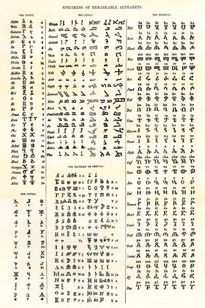 Different Ancient Alphabets: Letters of the Coptic Alphabet, Syriac ...