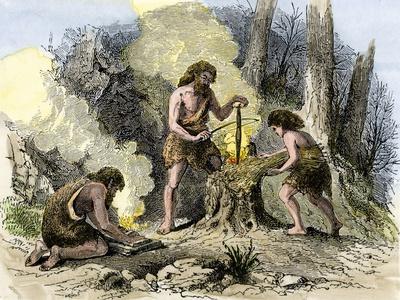 Prehistory: Discovered the Manufacture of Fire by Prehistoric Men Homo ...