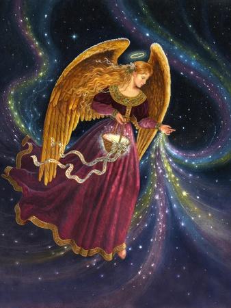 'Angel With Rainbow Stars' Giclee Print - Ruth Sanderson | Art.com