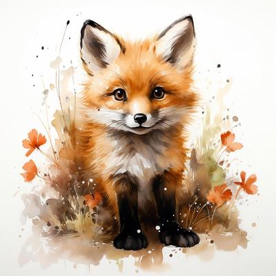 'Baby Fox' Art Print - Ryley Gray | Art.com