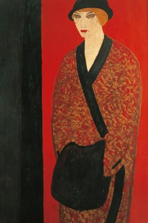 'Lady with Muff' Giclee Print - Ubaldo Oppi | Art.com