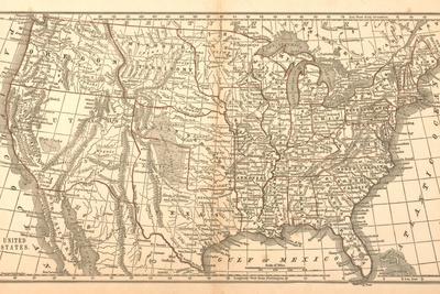 'United States Map, 1849' Giclee Print | Art.com