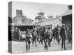 'Miners leaving the pithead after the expiration of their strike ...