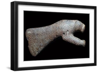Ritual axe-head in the shape of a leopard Framed Giclee Print - Unknown ...