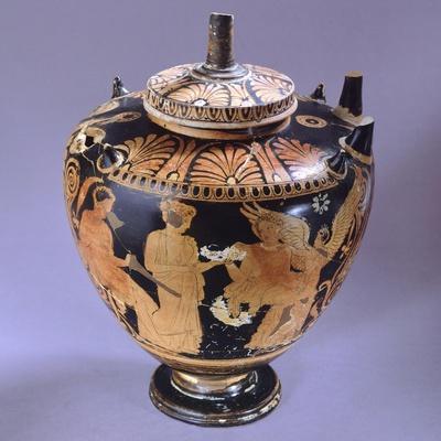 Urn Depicting a Wedding Scene, Red-Figure Pottery from Illyria, Albania ...