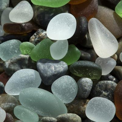 'USA, California. Natural sea glass on beach.' Photographic Print ...