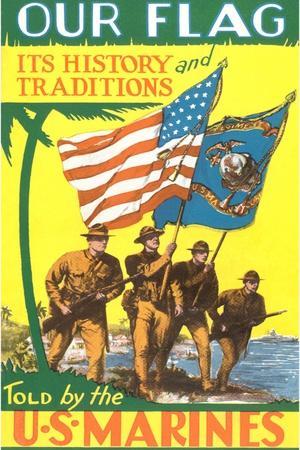 'USMC Color Guard' Art Print | Art.com