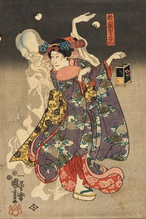 'The Spirit of Oiwa, 1847-48 (Woodblock Print, with Bokashi)' Giclee ...