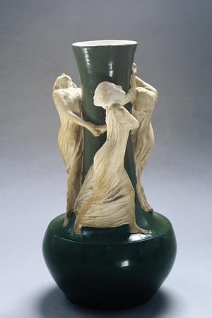 'Vase Decorated with Three Figures Dancing, Ceramic, Italy, 19th-20th ...