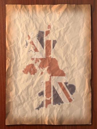 'Vintage Uk Map On Paper Craft' Art Print - vichie81 | Art.com