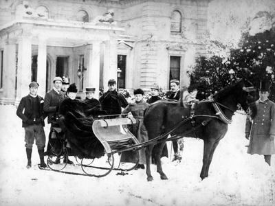 'Victorian Sleigh Ride, C.1870-99' Photographic Print | Art.com