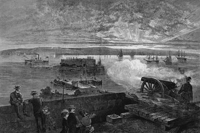 'View from Fort Hamilton, New York Harbor--The Sunset Gun.' Giclee ...