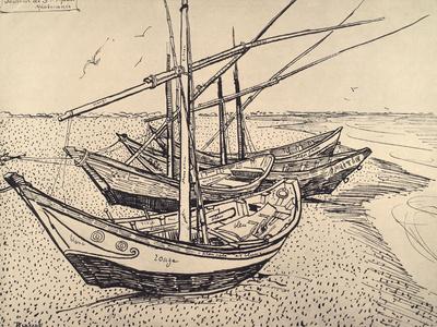 'Sailing Boats in Saintes-Maries, 1888' Giclee Print - Vincent van Gogh ...