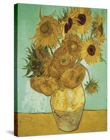 Still Life, Vase With Twelve Sunflowers Stretched Canvas Print ...