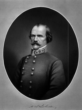'Vintage American Civil War Print of Confederate General Albert Sidney ...