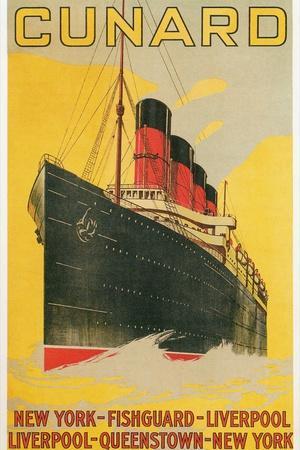 Vintage Travel Poster for Cunard Line Art Print | Art.com