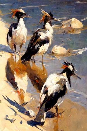 'Shore Birds' Art Print - Vivienne Dupont | Art.com