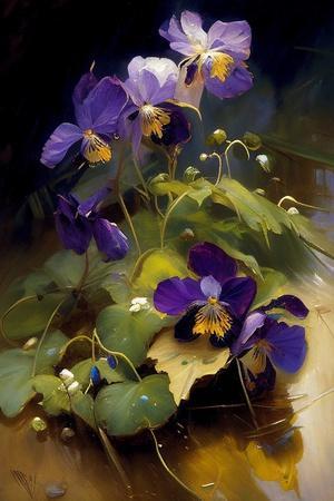 Violet flowers II Art Print - Vivienne Dupont | Art.com