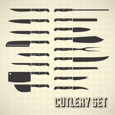 'Vector Set: Kitchen Knives and Cutlery' Art Print - vreddane | Art.com