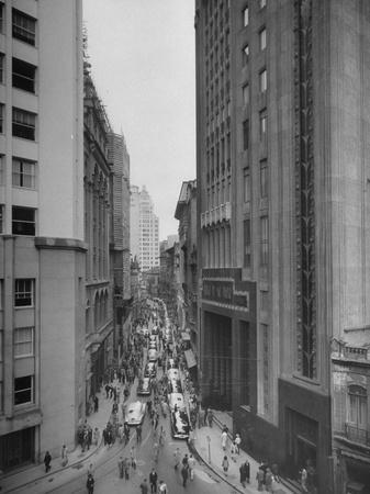 '"Wall Streeet" Section of the City, with Tall Buildings Lining Both ...