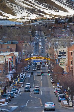 City View of Downtown and Washington Avenue, Golden, Colorado, USA ...