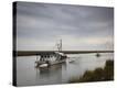 'USA, Louisiana, Dulac, Bayou Fishing Boat by Lake Boudreaux ...