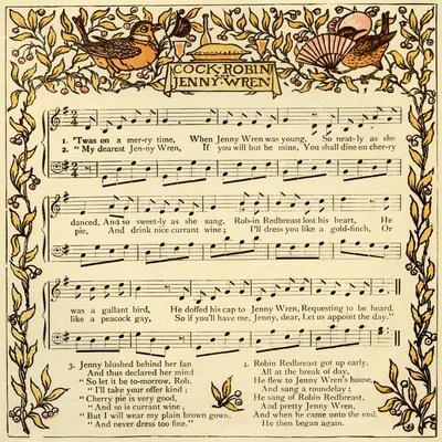 'Cock Robin and Jenny Wren' Giclee Print - Walter Crane | Art.com